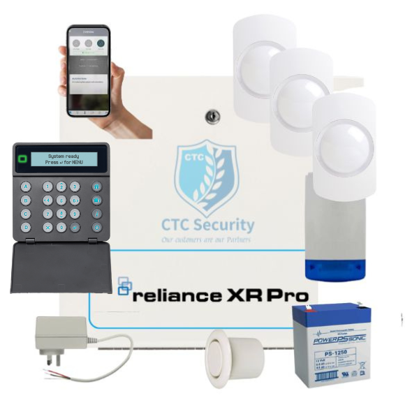 Hills Security Alarm Reliance XRPro with 16 Zone- 3 Motion Sensors