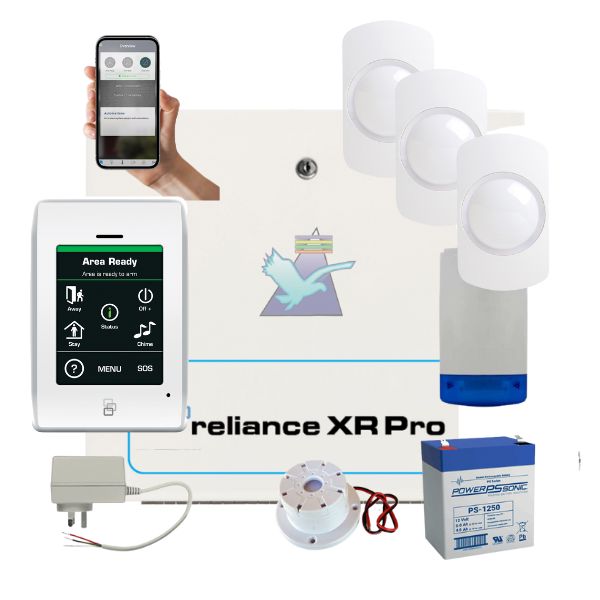 Hills Security Alarm System Reliance XRPro with 3 Motion Sensors