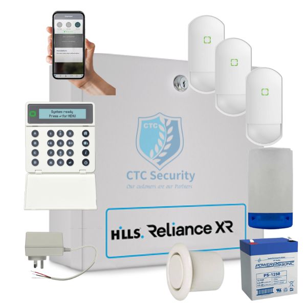 Hills Security Alarm Reliance XR with 8 Zone- 3 Motion Sensors