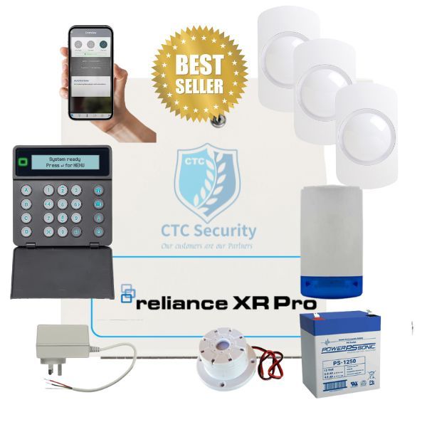 Hills Security Alarm Reliance XRPro with 16 Zone- 3 Motion Sensors