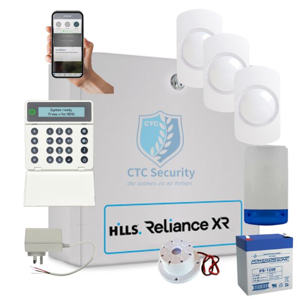 Hills Security Alarm Reliance XR with 8 Zone- 3 Motion Sensors