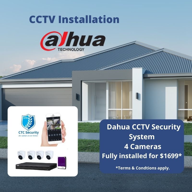 Dahua CCTV Single Storey Home Installations package with 4 Cameras