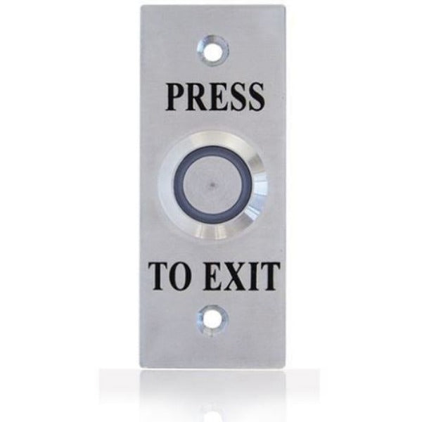 Smart Press to Exit Green Illuminated LED Flush Button Switch on Stain
