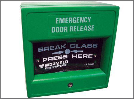 KAC Green MCP Emergency Break Glass, door release, double pole, SU0619