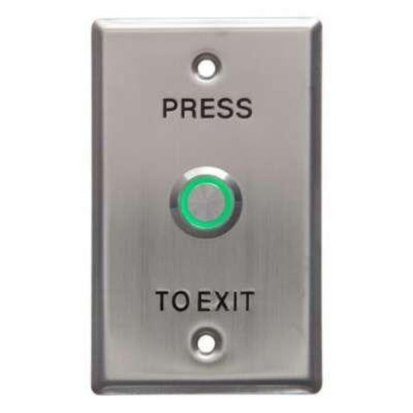 Smart Press to Exit Green LED Illuminated Flush Button on Flat Stainle