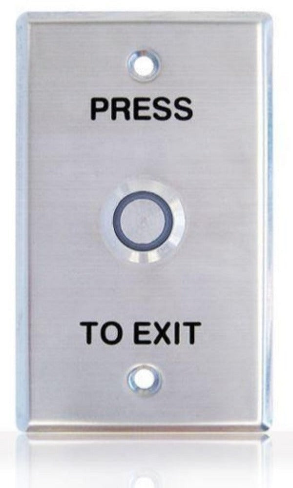 Smart Press to Exit Red LED Illuminated Flush Button on Flat Stainless